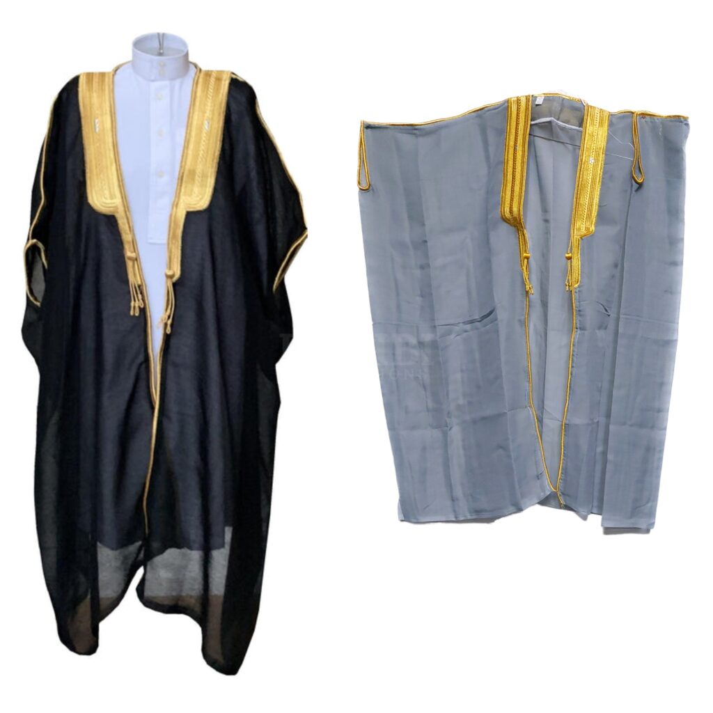 Kid's Arabian Grey Bisht Cloak Arab Dress Thobe Islam Robe Eid Jacket
